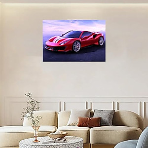 Car Poster Ferrari F40 Supercar Posters Racing Car Canvas Wall Art For Boy's Bedroom SuperCar Wall Decor Unframe-style 24x16inch(60x40cm)