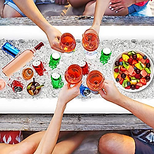 Jasonwell Inflatable Serving Bars Ice Buffet Salad Serving Trays Food Drink Holder Cooler Containers Indoor Outdoor BBQ Picnic Pool Party Supplies Luau Cooler w Drain Plug