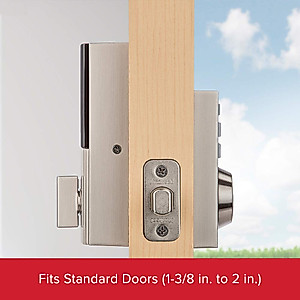 Kwikset 99140-019 SmartCode 914 Modern Contemporary Smart Lock Keypad Electronic Deadbolt With SmartKey Security and Z-Wave Plus, Satin Nickel