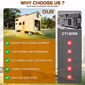 Portable Wooden House - Mobile Tiny Home Cabin with Modern Design, Eco-Friendly Materials, Un-Furnished - Ideal for Off-Grid Living, Vacation Homes, and Guest Houses