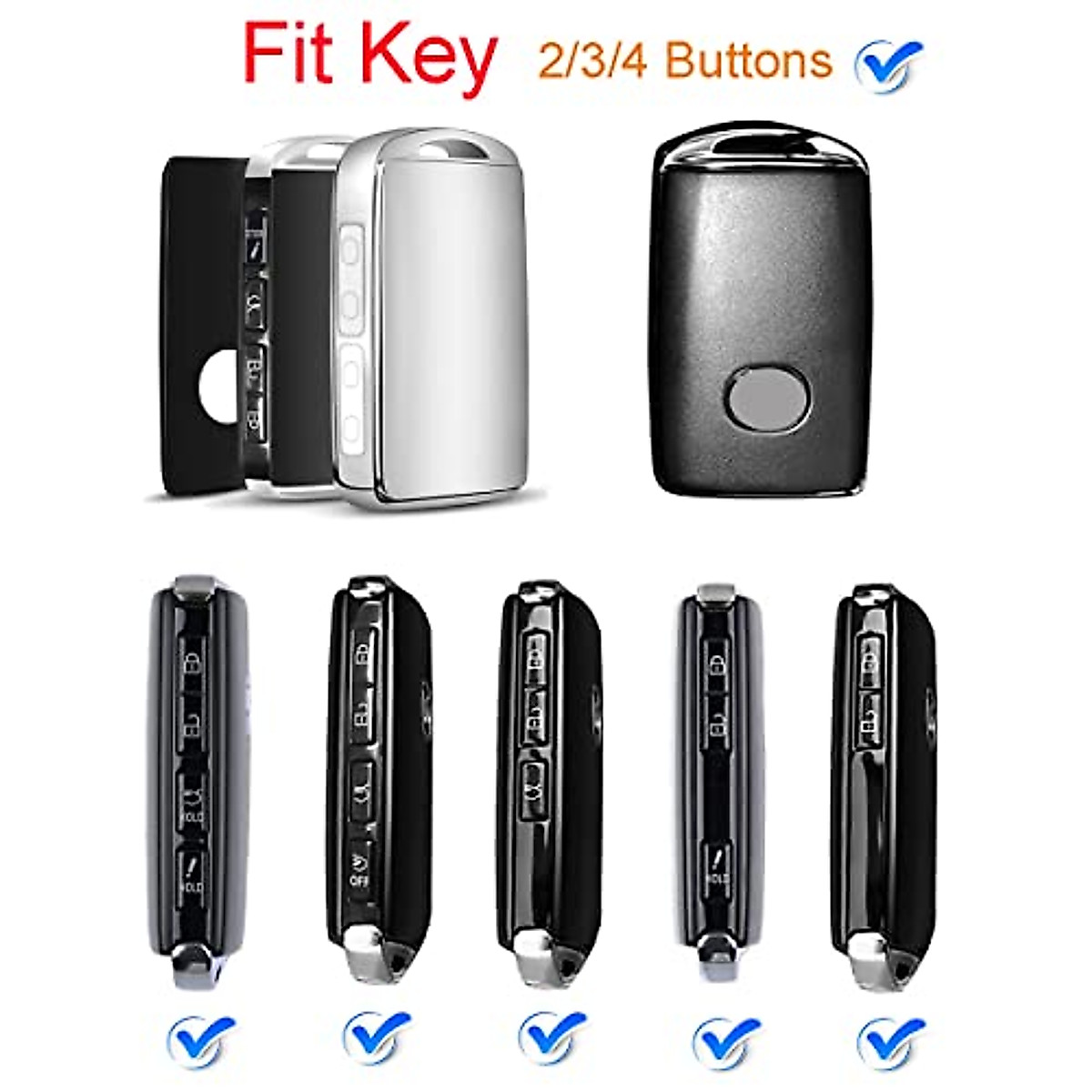 Royalfox(TM) 2/3/4 Buttons TPU Smart keyless Side Buttons Remote Key Fob case Cover for 2019 2020 Mazda 3, Mazda 3 Hatchback, 2020 Mazda CX-5, CX-30 (red)