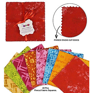 Soimoi Batik Print Precut 5-inch Cotton Fabric Quilting Squares Charm Pack DIY Patchwork Sewing Craft