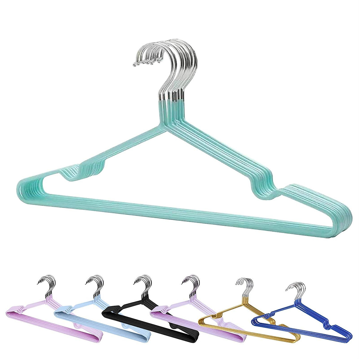 Clothes Hangers Color Stainless Steel Rubber Hangers for Clothes Poles Non-Slip Drying Racks Drying Racks Outdoor Drying Racks 10pcs Hanger Space Saver (Color : C)