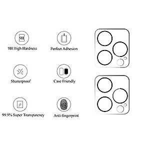 Ailun Camera Lens Screen Protector for iPhone 12 Pro Max 2Pack Tempered Glass Film,[9H Hardness] - HD