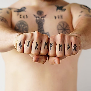 Knuckle Viking Runes - Runes Temporary Tattoo