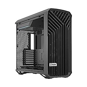Fractal Design Torrent Gray - Ligth Tint Tempered Glass Side Panel - Open Grille for Maximum air Intake - Two 180mm PWM and Three 140mm Fans Included - Type C - ATX Airflow Mid Tower PC Gaming Case