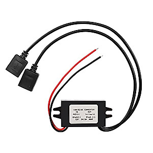 MEIRIYFA 12V to 5V USB Converter DC 12V to Dual 5V 3A USB Buck Converter Module Step Down Converter Reduced Voltage Regulator Module Car Power Adapter