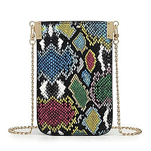 JOBEDE Snakeskin Crossbody Purses, Leather Small Shoulder Purse Cellphone Bag for Women Cell Phone Bags Wallet Purse