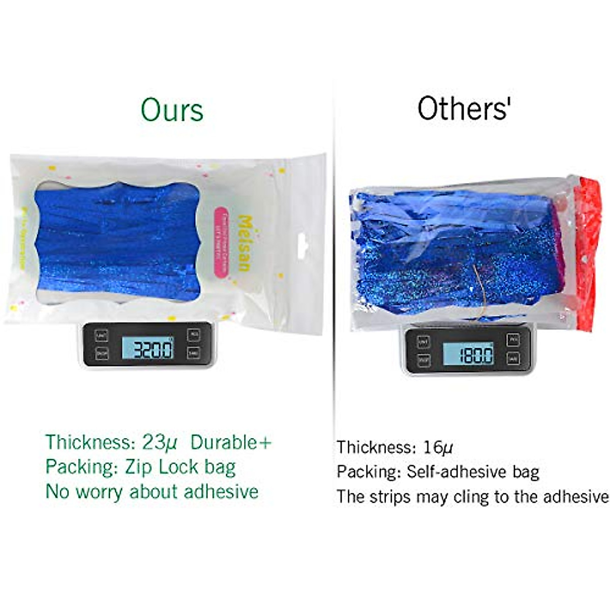 Foil Fringe Curtains Party Decorations - Melsan 3 Pack 3.2 x 8.2 ft Tinsel Curtain Party Photo Backdrop for Birthday Party Baby Shower or Graduation Decorations Navy