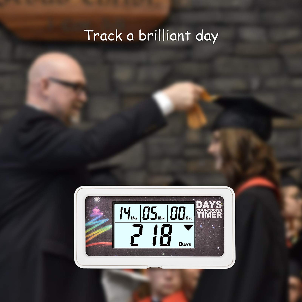 Runleader Digital 9999 Days Timer,Countdown Tracking,Target Event Reminder,Backlight Display,Battery Replaceable for Vocation Retirement Meeting Anniversary Graduation Wedding Premiere(White).