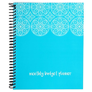 Paper Junkie Blue Monthly Budget Planner, Bill Organizer with 24 Pockets for Receipts, Home Expense Tracker (8x10 In)