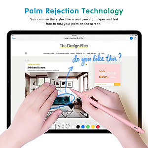 Stylus Pencil for iPad 10th & 9th Generation, Active Pen with Palm Rejection Compatible with 2018-2023 Apple iPad 10/9/8/7/6th Gen/iPad Pro 12.9 &11 inches/iPad Pro 6/5/4th Gen/iPad Air 5/4/3 Gen