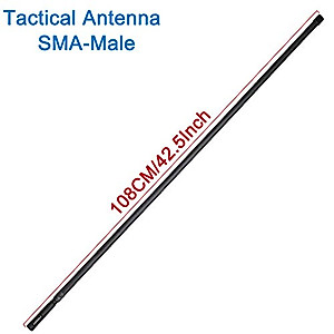 42.5-Inch ABBREE SMA-Male VHF UHF Dual Band 144/430Mhz Foldable Tactical Antenna for Yaesu FT-70DR,FT-2DR,FT-270R TYT Wouxun Ham Two Way Radio