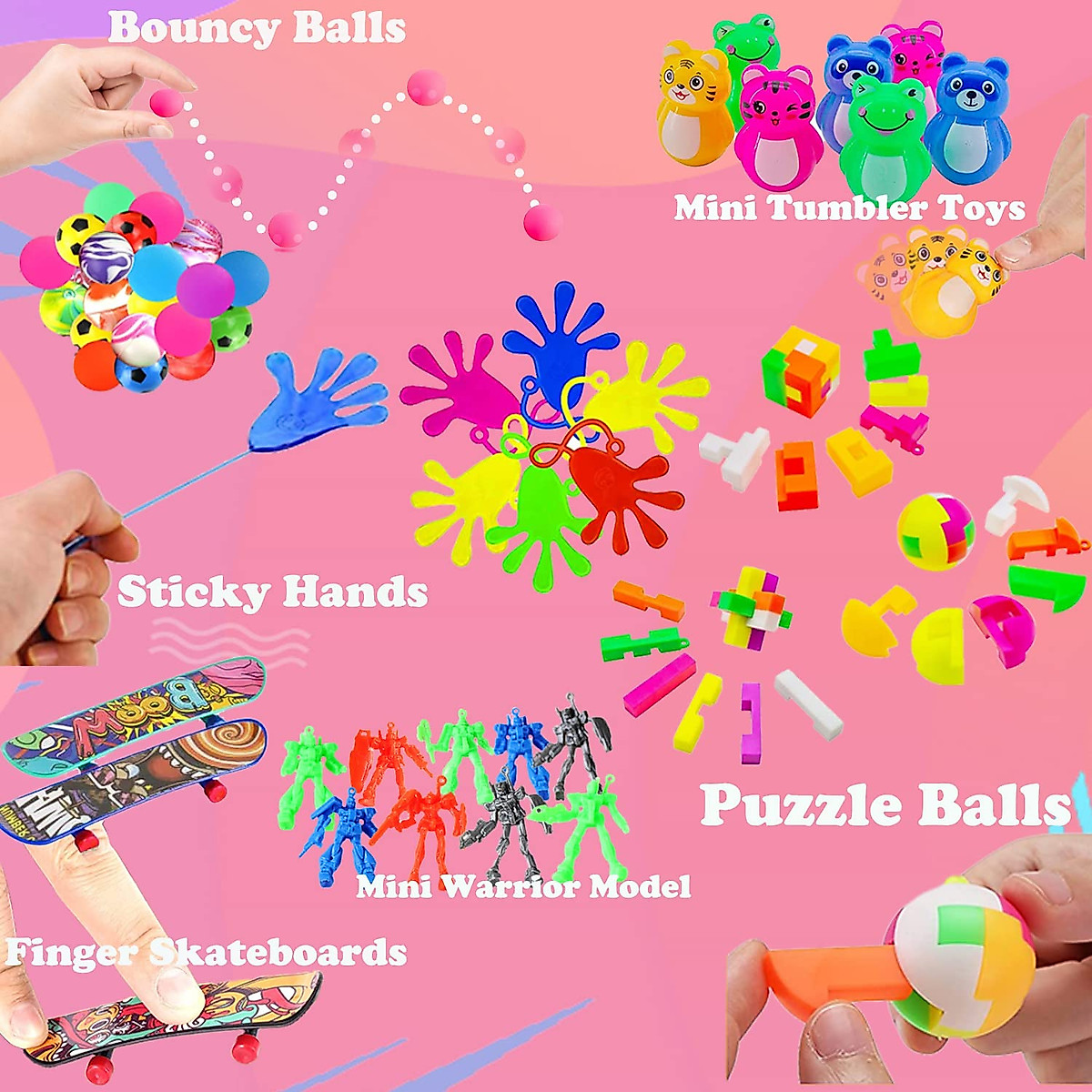 YOAUSHY 147 Pcs Party Favors for Kids, Treasure Box Toys, Classroom Prizes for Kids, Prize Box Toys for Kids, Goodie Bag Stuffers Pinata Filler, Treasure Chest Carnival Prizes Toys for Kids 4-8 8-12