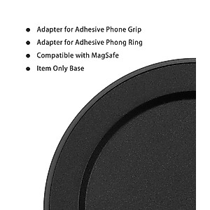 metisinno Magnetic Base for PopSocket Phone Grips and iPhone MagSafe Cases, Black