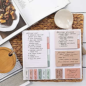 Aesthetic Pastel Sticky Notes Set of 528 with Tabs - Incl. Sturdy Cover to Keep Your Notes Safe - Cute School Accessories, College, Students, Teachers or Office Desk Supplies for Women