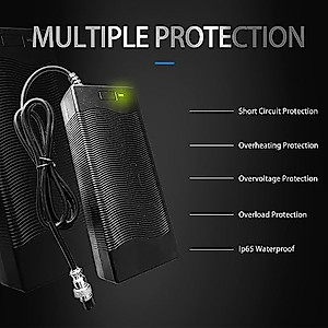 4 Prong Scooter Charger for Segway Ninebot S/S-MAX/Mini lite/Mini PRO, 63V 2A Power Charger Replacement Compatible with Ninebot by Segway Go Kart Kit, Gokart PRO 4 Pin Connector Charger Power Adapter