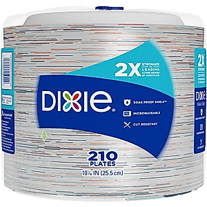 Dixie Dinner Size 10" Paper Plates, 210 Ct