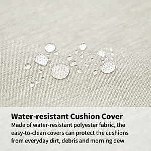 LebenLiebe Patio Furniture Sofa Cushion Set Outdoor Living Deep Seating Cushions Thick Foam Replacement Cushion,23.6x23.6 Inch,Beige