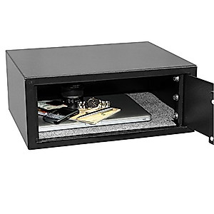 Honeywell Safes & Door Locks - Hotel Room Style Safe Box with Digital Lock - Fits 17" Laptop - LED Display Panel - Low Profile Steel Security Personal Safe for Money - 1.14 Cubic Feet - Black - 5105DS