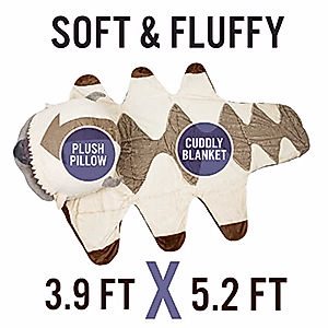 Avatar: The Last Airbender, Appa Fleece Blanket and Plush Bear Rug, Super Soft Lightweight, 100% Polyester