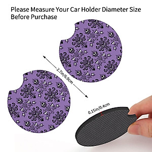 Haunted The Mansion Auto Cup Holder Coasters 2 Pack Universal Car Insert Coaster for Men Women Interior Unique Accessories with A Finger Groove