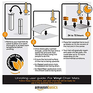 Amazon Basics Vinyl Chair Mat Protector for Hard Floors - 47 x 35 inches