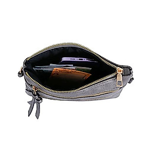 DELUXITY Designer Fashion Crossbody for Women (Pewter)