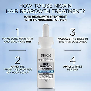 Nioxin Hair Regrowth Treatment for Men with Minoxidil 5%, 1 Month Supply, 2 oz