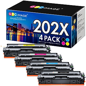 GPC Image Compatible Toner Cartridge Replacement for HP 202X 202A CF500X CF500A Compatible with Laserjet Pro MFP M281fdw M254dw M281cdw M281 Printer (Black, Cyan, Magenta, Yellow)