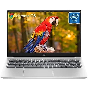HP Chromebook Laptop for Student & Business, 15.6" HD Display, 8GB RAM, 192GB Storage (64GB eMMC+128GB MSD Card), Quad-Core Intel Pentium N200, Long Battery Life, WiFi, UHD Graphics, Chrome OS