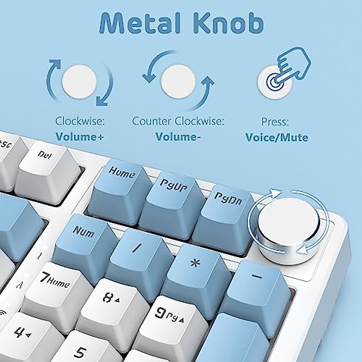 99 Keys Wireless Mechanical Keyboard with Coiled Cable, Bluetooth5.0/2.4G/Wired Gaming Keyboard, RGB Hot Swappable Red Switch Keyboard with Knob Control, PBT Keycaps,Gasket Mounted for PC/Mac/Windows