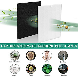 Yweller C545 True HEPA Replacement Filter S Compatible with Winix C545 P150 B151 9300 113050 Air Purifier, Replaces Winix Filter S 1712-0096-00,H13 Grade True HEPA Filters 1+4