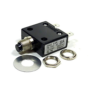 (2-Pack) Philmore B7030 30 Amp Push Button Circuit Breaker 32V DC or 250V AC