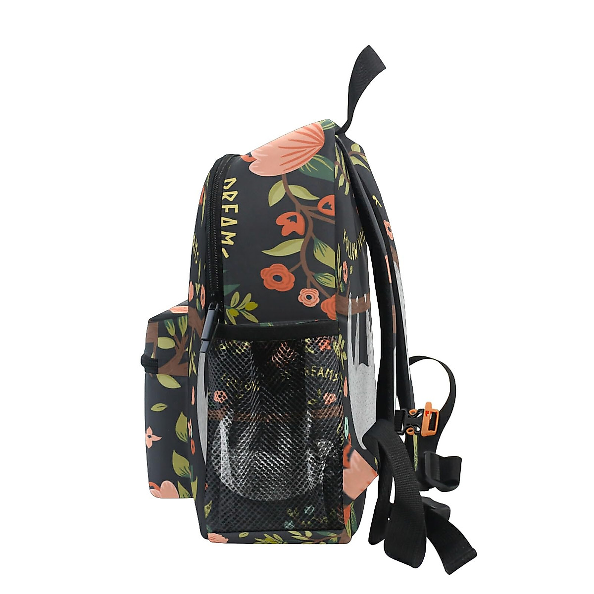 Wamika Summer Tropical Sloth Floral Backpack for Kids Girls Boys Funny Animal Palm Leaf Bookbag Daypack with Chest Strap Mini Elementary School Bags Water Resistant Durable for School Student