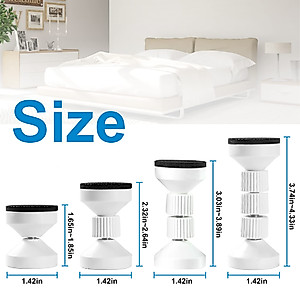 Neatbuddy Adjustable Length Headboard Stoppers for Wall, Bed stoppers, Premium Bed Accessories, Headboard Pad, No More Creaking, White (2.48-2.75in)