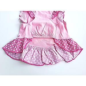 YOHOU Dog Tee Shirts Pet Princess T-Shirt Dress Clothes for Small Dog and Cats (Small, T-Shirt Dress-Pink)