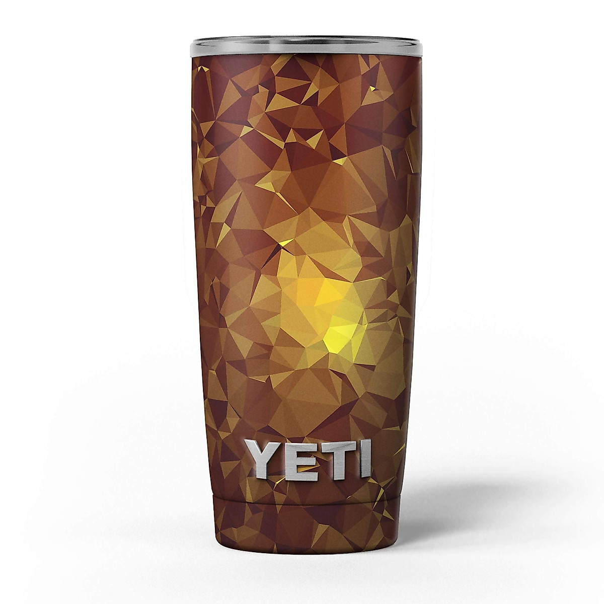 Design Skinz Orange Geometric V16 - Skin Decal Vinyl Wrap Kit Compatible with The Yeti Rambler Cooler Tumbler Cups