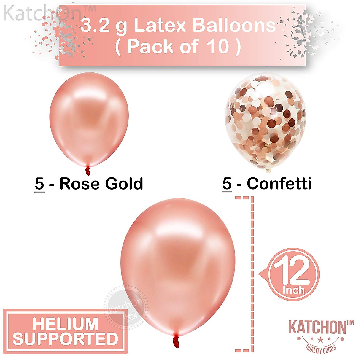 KatchOn, Rose Gold 60th Birthday Decorations Women - Big 40 Inch | 60 Balloon Numbers with Confetti, 60th Birthday Balloons for Women | 60 Birthday Balloons for 60 Birthday Decorations for Women