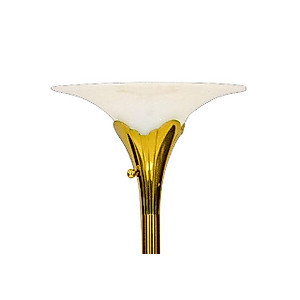 B&P Lamp Stiffel Style Cased White Glass Torchiere Floor Lamp Shade