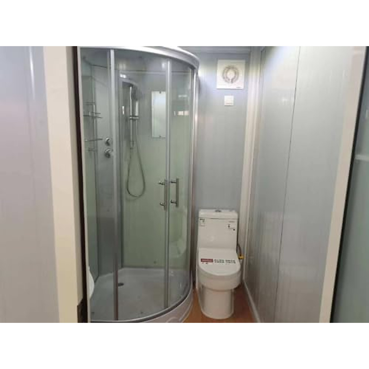 Mobile Expandable Prefab House with Restroom，Outdoor Storage Shed Tiny Home, Modern Sturdy Steel Storage House with Lockable Door and Window(19 x 20FT)