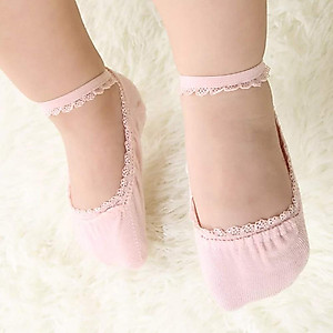 Non-skid Baby Girl Socks Antislip Toddler Socks Newborn Baby Infants Sock for 0-36 Month 5 Pair (S(8-12month))