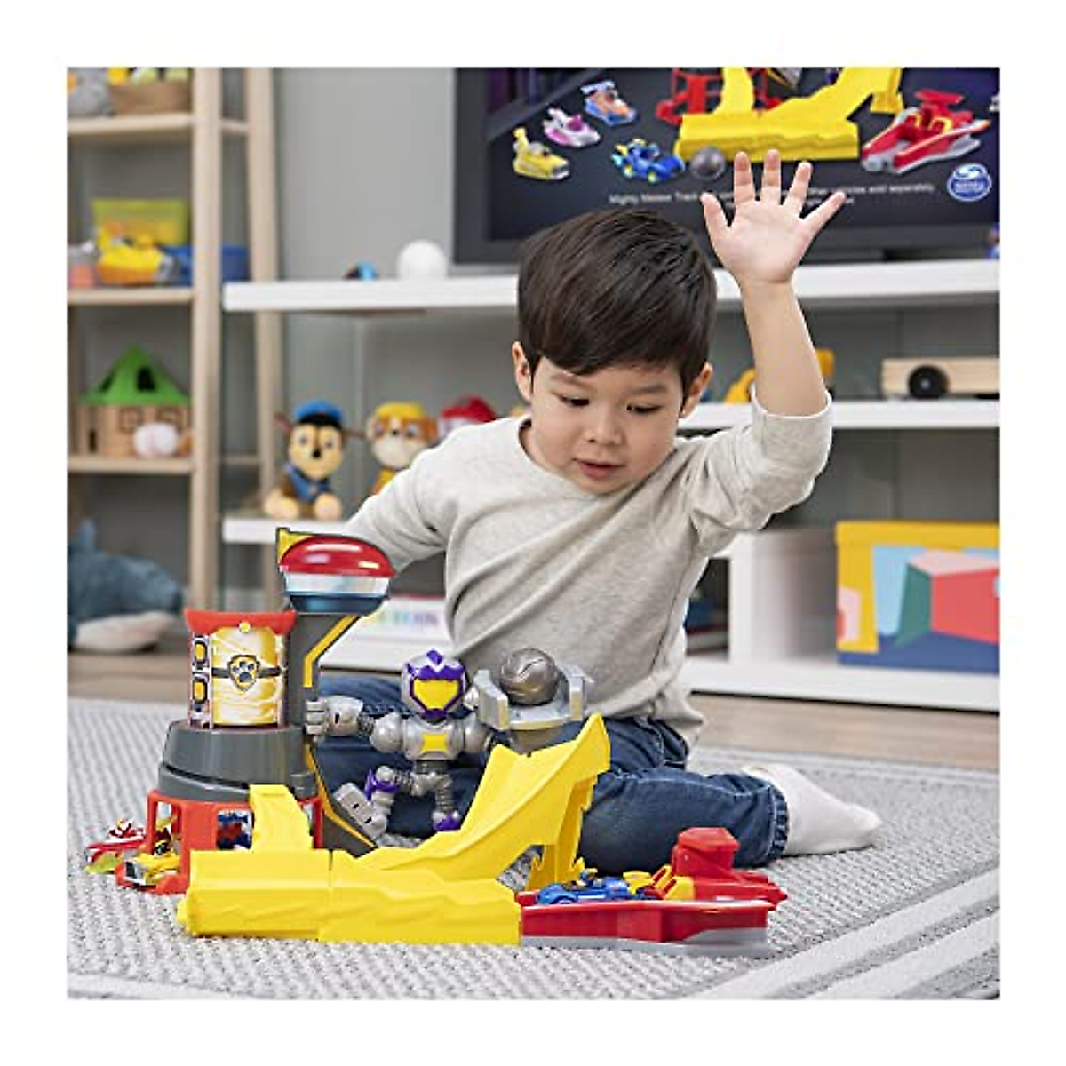 Paw Patrol, True Metal Mighty Meteor Die-Cast Track Set with Exclusive Chase Vehicle, 1:55 Scale