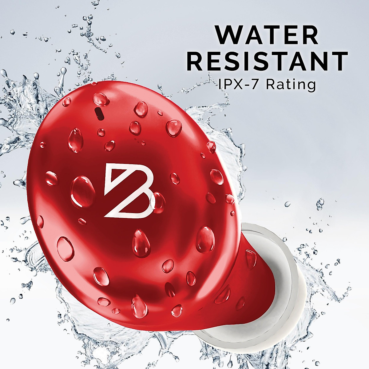 Back Bay Audio Tempo 30 Wireless Earbuds for Small Ears with Premium Sound, Comfortable Bluetooth Ear Buds for Women and Men, Red Earphones for Small Ear Canals