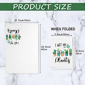 4 Pieces Funny Plant Kitchen Towels Saying Towels Hand Tea Towels Funny Decorative Plant Towel Fun Waffle Towel Gifts for Housewarming
