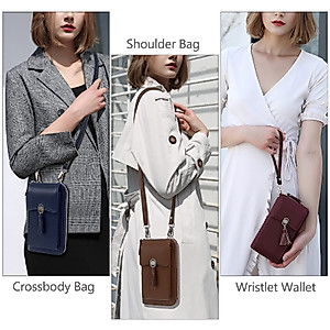 Pearl Angeli Small Crossbody Phone Bag RFID Women Wallet Cellphone Credit Card Purse with Adjustable Shoulder Strap