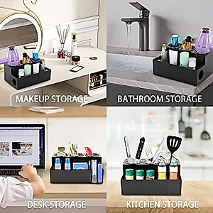 PITBVO Hair Tool Organizer, Blow Dryer Holder, Acrylic Bathroom Supplies Countertop and Vanity Caddy Storage for Accessories, Makeup, Toiletries, Hair Dryer Holder Hair Product Organizers