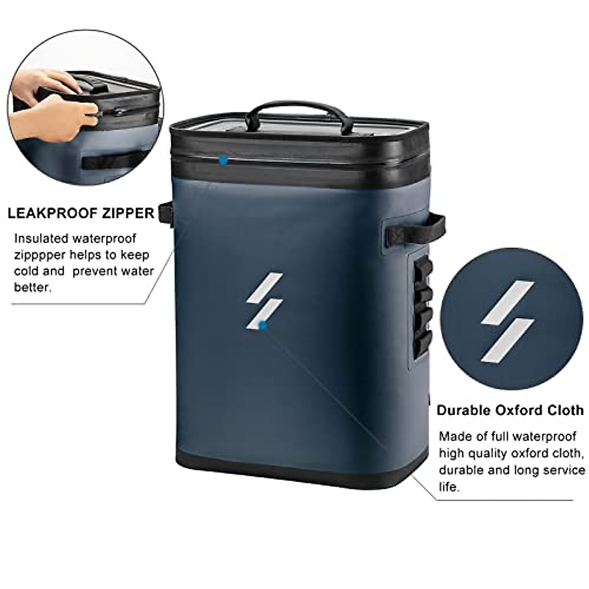 ROCKBROS Backpack Cooler Bag Insulated Leak-Proof Soft Cooler Waterproof 30 Can Portable Large Backpack with Cooler for Camping, Beach, Picnic, Party, Fishing, Floating, Outdoor Activities