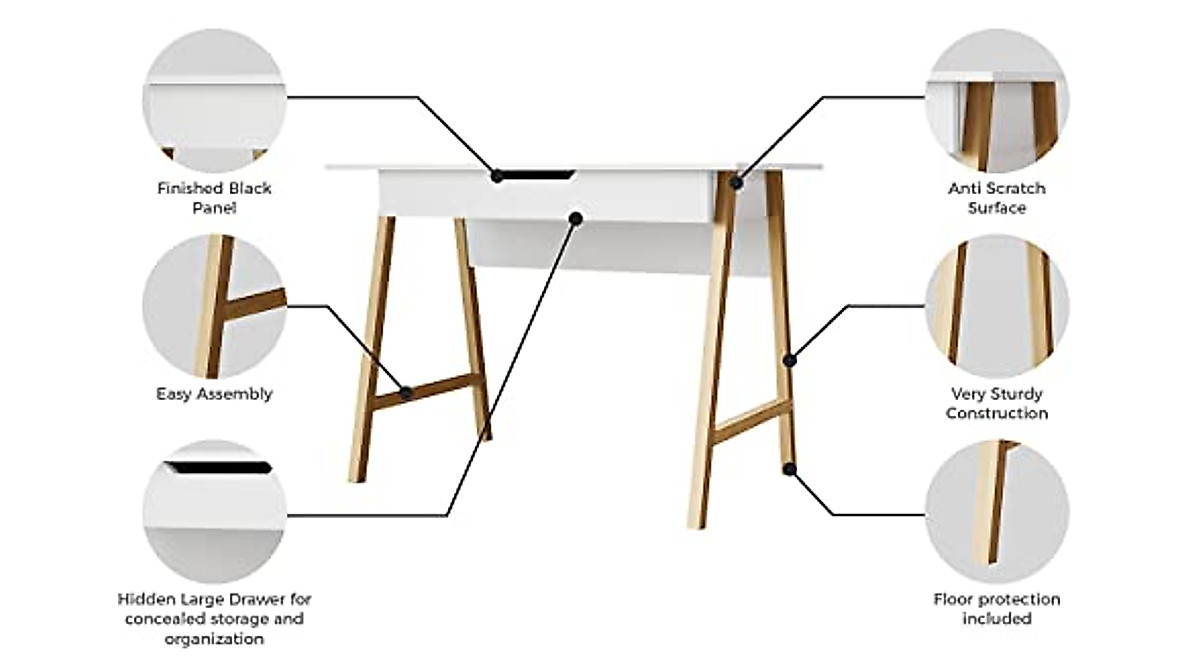 Modern 42" Parma Desk for Home & Office - Stylish Storage