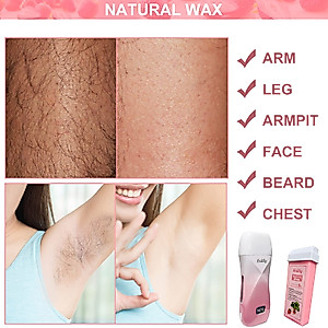 Hsility Wax Kit For Hair Removal Natural Honey Wax Upgrade Heating System Roll On Wax Kit for Hair Removal